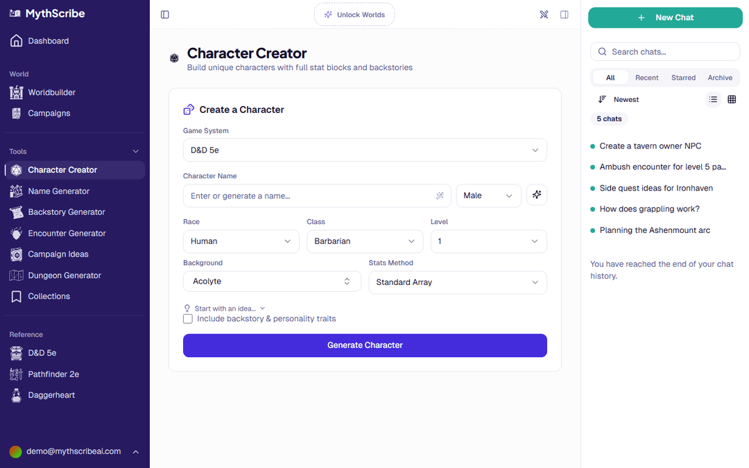 AI D&D Character Creator: How It Works and Why It's Better | MythScribe ...